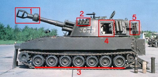 M-109 Etats-Unis Détails à observer self-propelled howitzer artillery