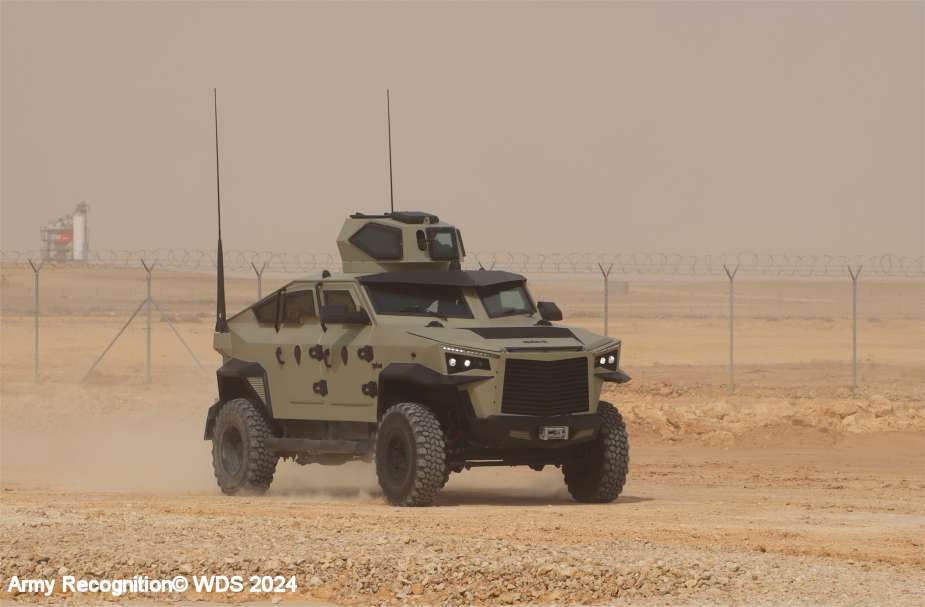 SAMI presents Ubayyah 2 armored vehicle at WDS 2024 in Saudi Arabia
