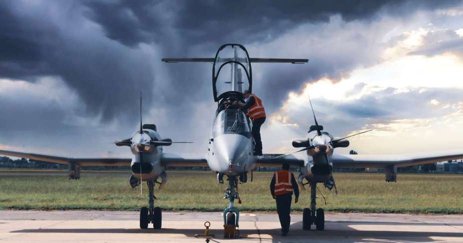 Falklands war-era Argentinian IA-58 Pucara ground support airplane ...