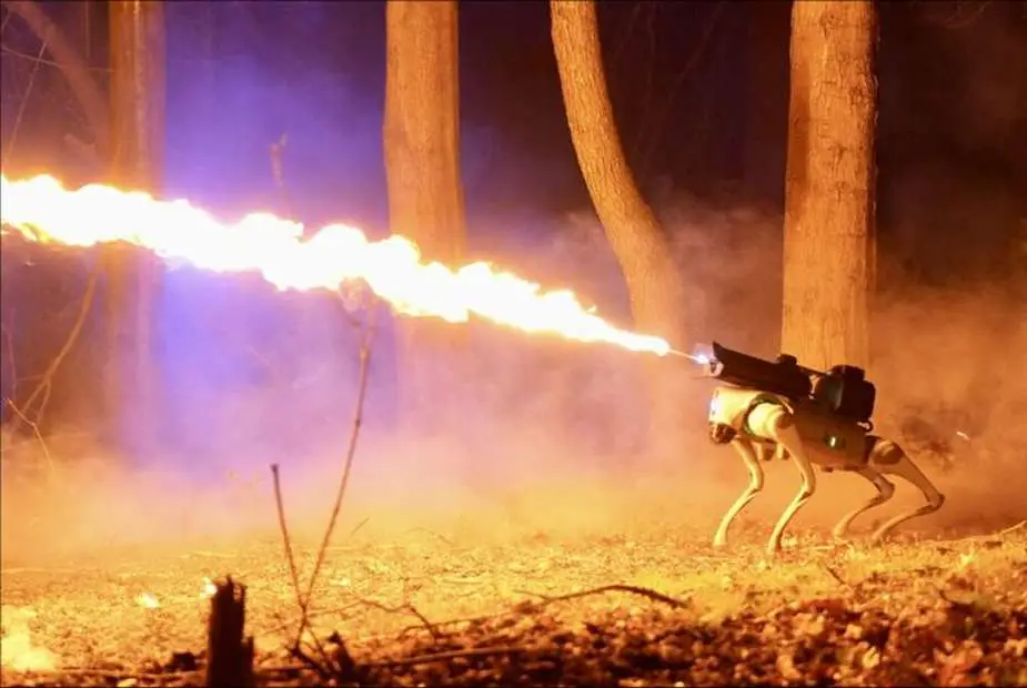 Throwflame US Company Unveils Thermonator Flamethrower-Equipped Robot Dog