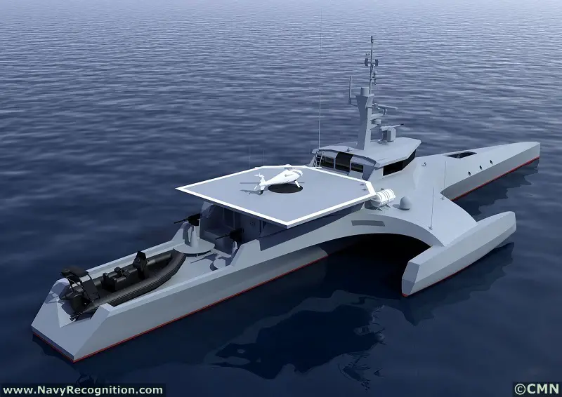 First Ocean Eagle 43 Trimaran Patrol Vessel hull for Mozambique ...