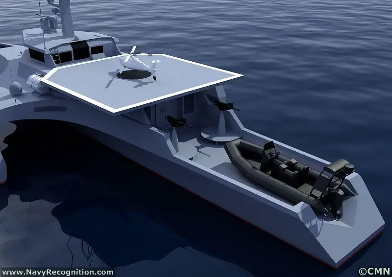 First Ocean Eagle 43 Trimaran Patrol Vessel hull for Mozambique ...