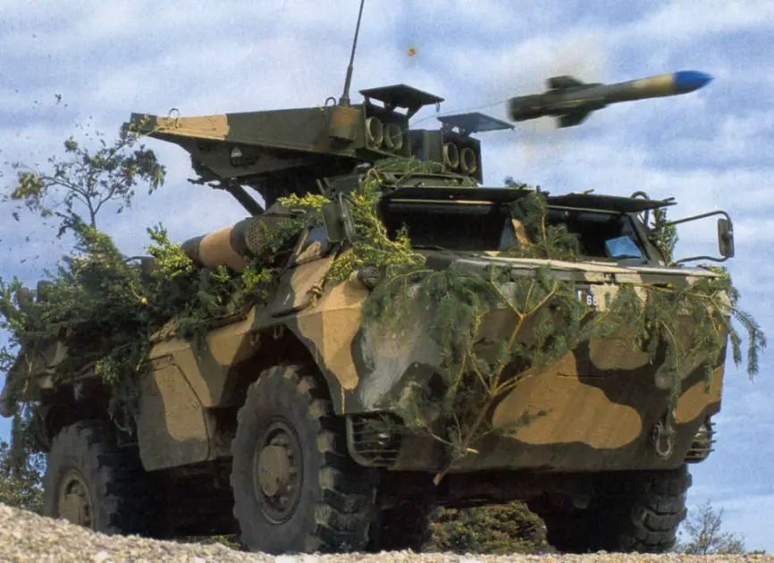 VAB HOT Mephisto anti-tank missile launcher 4x4 armored vehicle ...