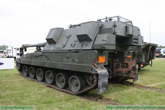 AS90 Braveheart 155mm self-propelled howitzer tracked armored technical ...