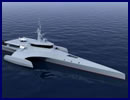 First Ocean Eagle 43 Trimaran Patrol Vessel hull for Mozambique ...
