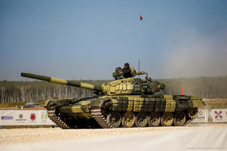 The Russian Tank Biathlon 2014 competition with tankers from 12 ...