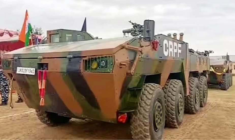 Indian CRPF Central Reserve Police Force operates WhAP 8×8 Armoured ...