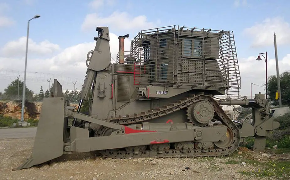 Israel Defense Force uses armored Caterpillar D9 bulldozers to destroy IEDs