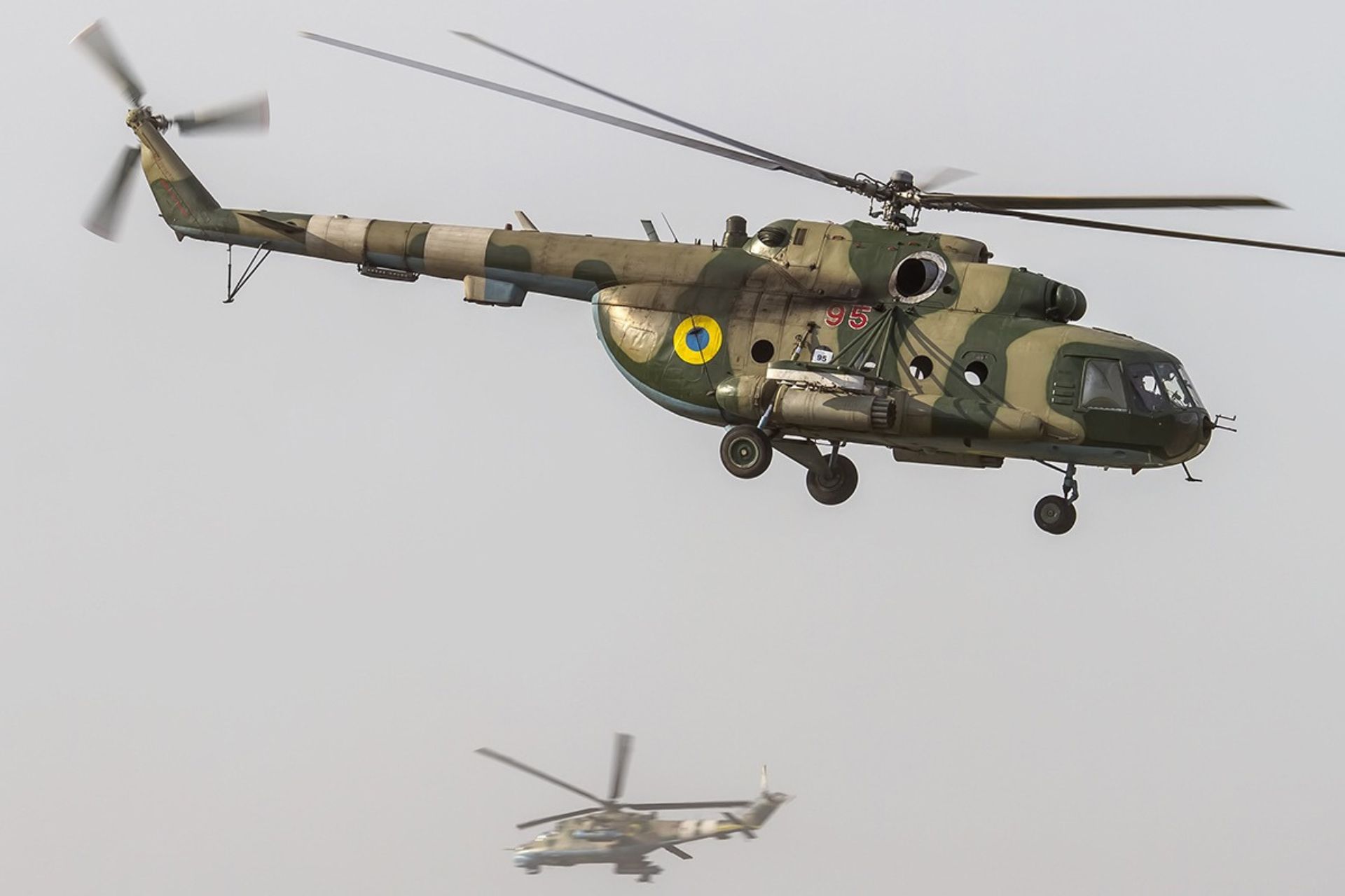 Ukrainian Mi-8 Helicopters Shoot Down Russian Shahed Kamikaze Drones