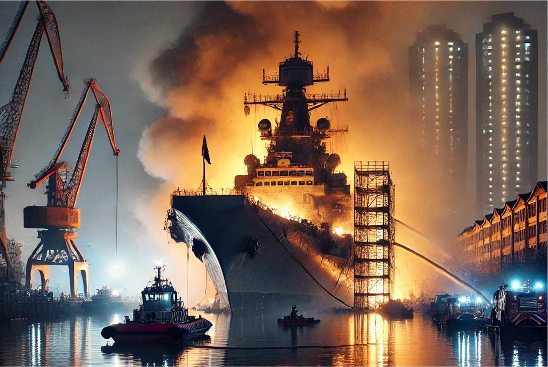 INS Brahmaputra severely damaged in Mumbai dockyard fire