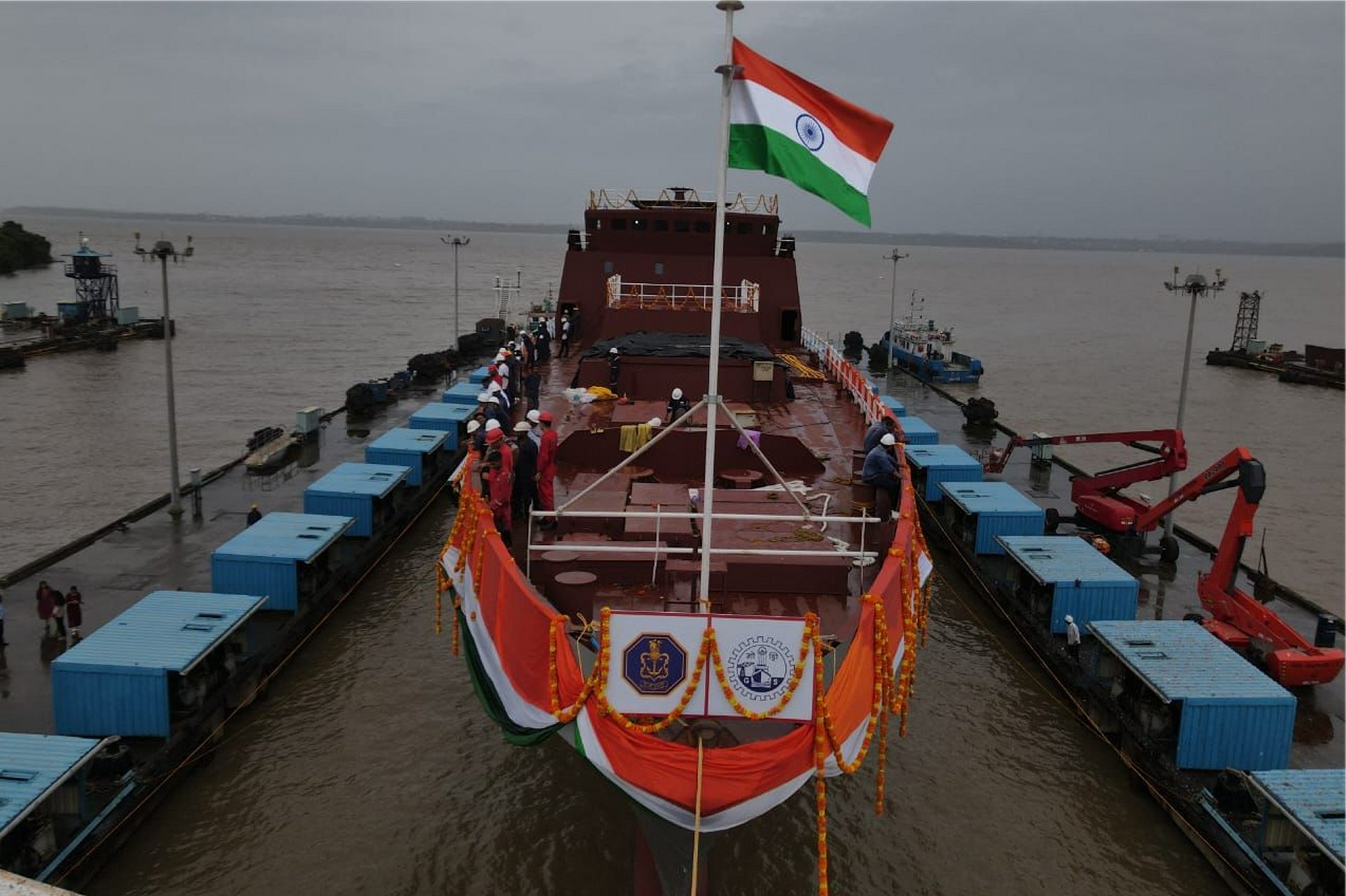 Indian Navy's advanced frigate Triput launched by Goa Shipyard Limited