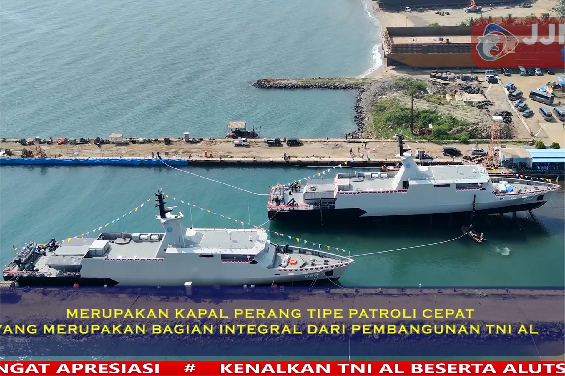 Indonesian Navy launches two 60-meter patrol vessels: KRI Hampala-880 and KRI Lumba-Lumba-881