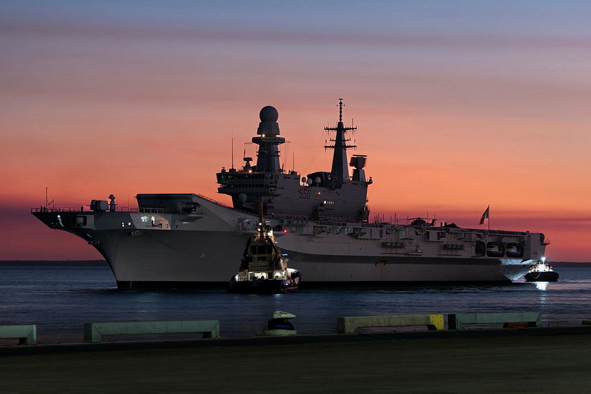 Italian aircraft carrier Cavour makes historic debut at Exercise Pitch ...