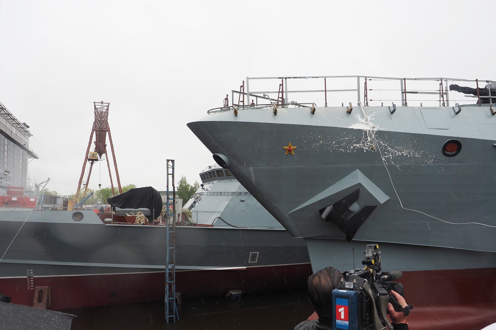 Russia Navy officially launches patrol ship Viktor Velikiy & missile ...