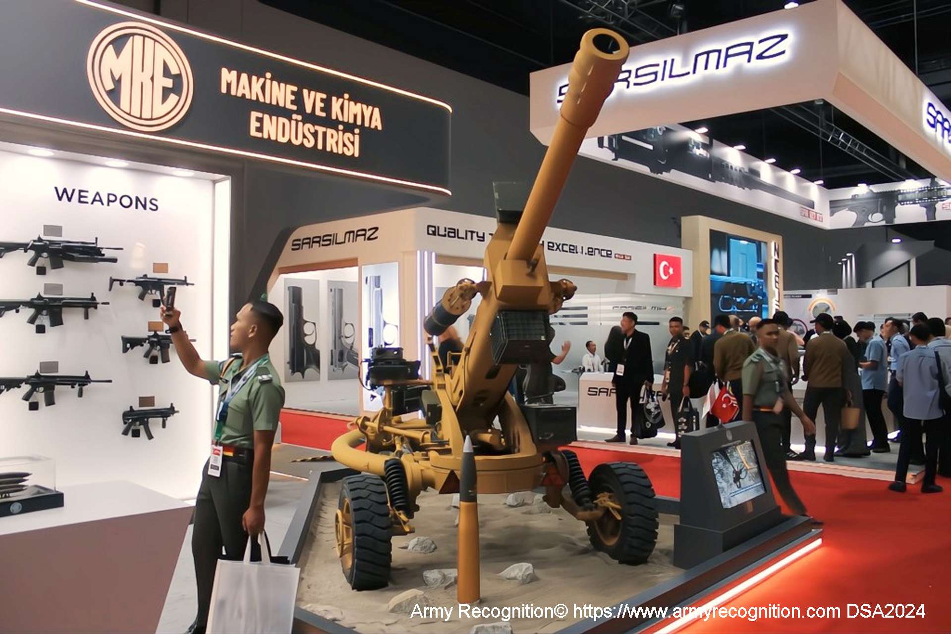 Turkish company MKEK showcases 105mm Boran light howitzer at DSA 2024
