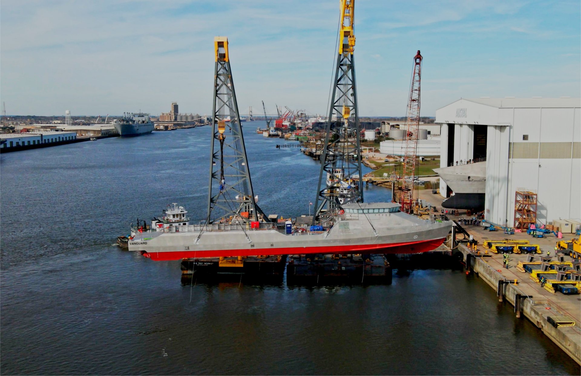 US Navy christens Unmanned Surface Vessel USV Vanguard