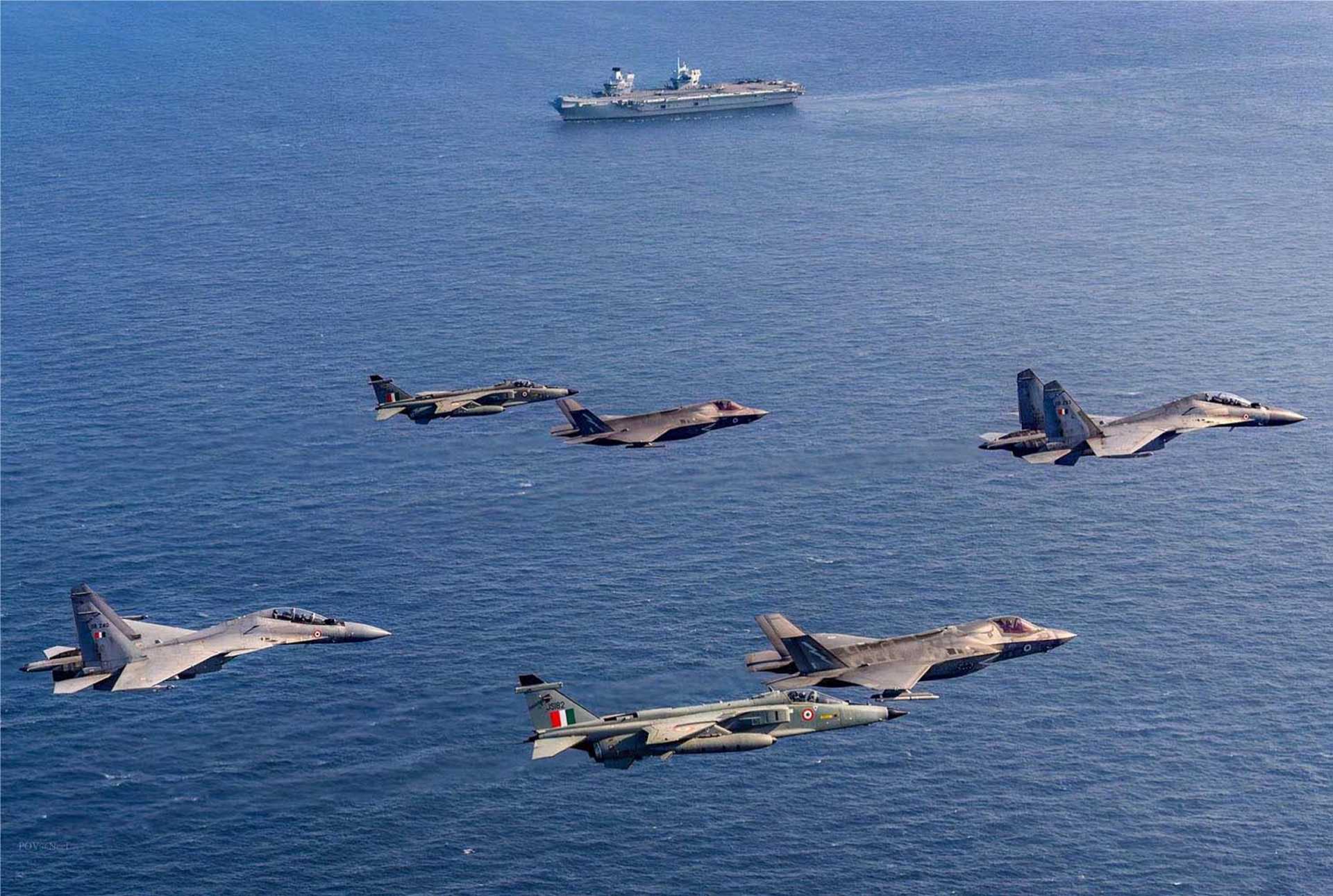 British HMS Prince of Wales and Indian INS Vikrant aircraft carriers ...