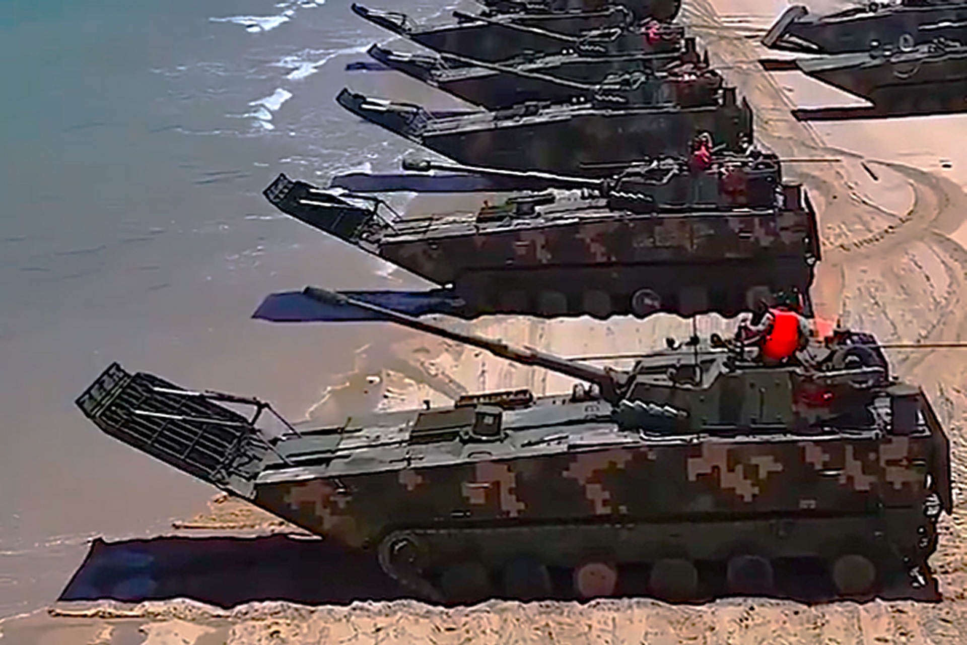 Breaking News: Chinese Navy combat units training signals amphibious ...