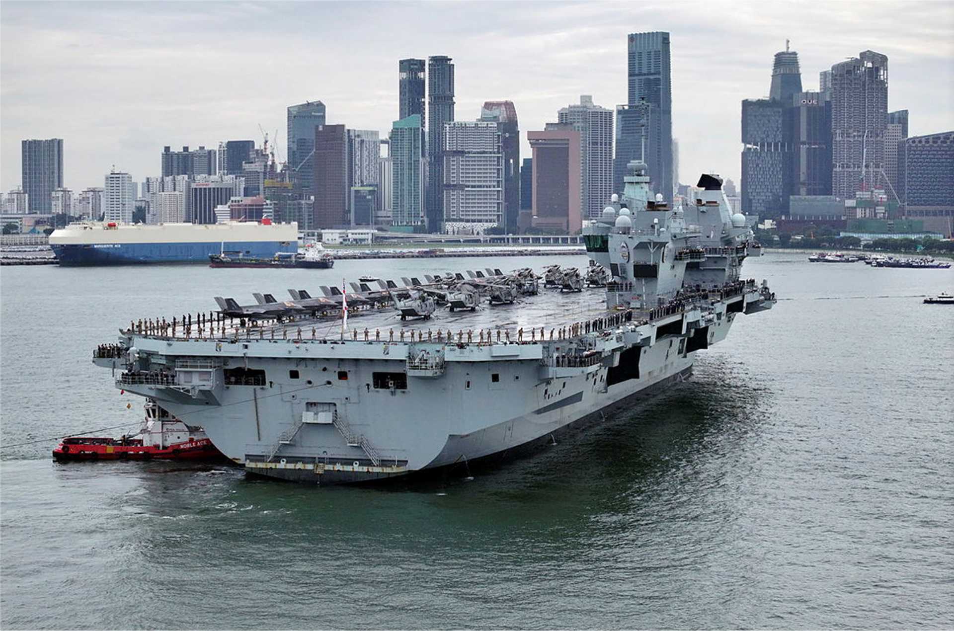 British Navy HMS Prince of Wales Carrier Strike Group Arrives in ...