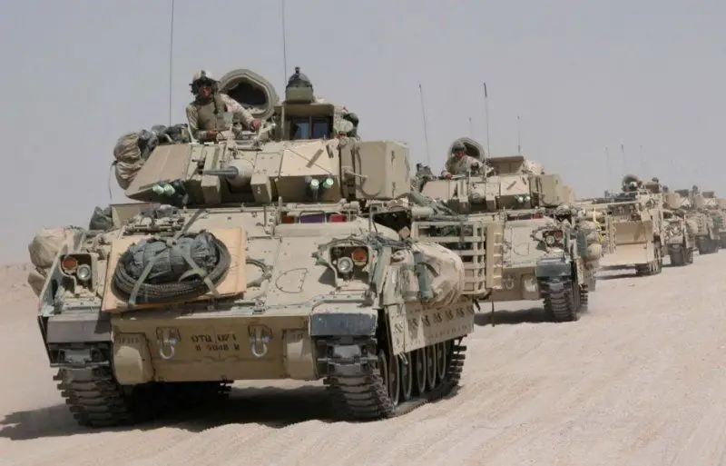 M2A2 Bradley armoured infantry fighting combat vehicle US army United ...