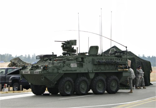 Stryker CV M1130 General Dynamics wheeled armoured command vehicle US ...