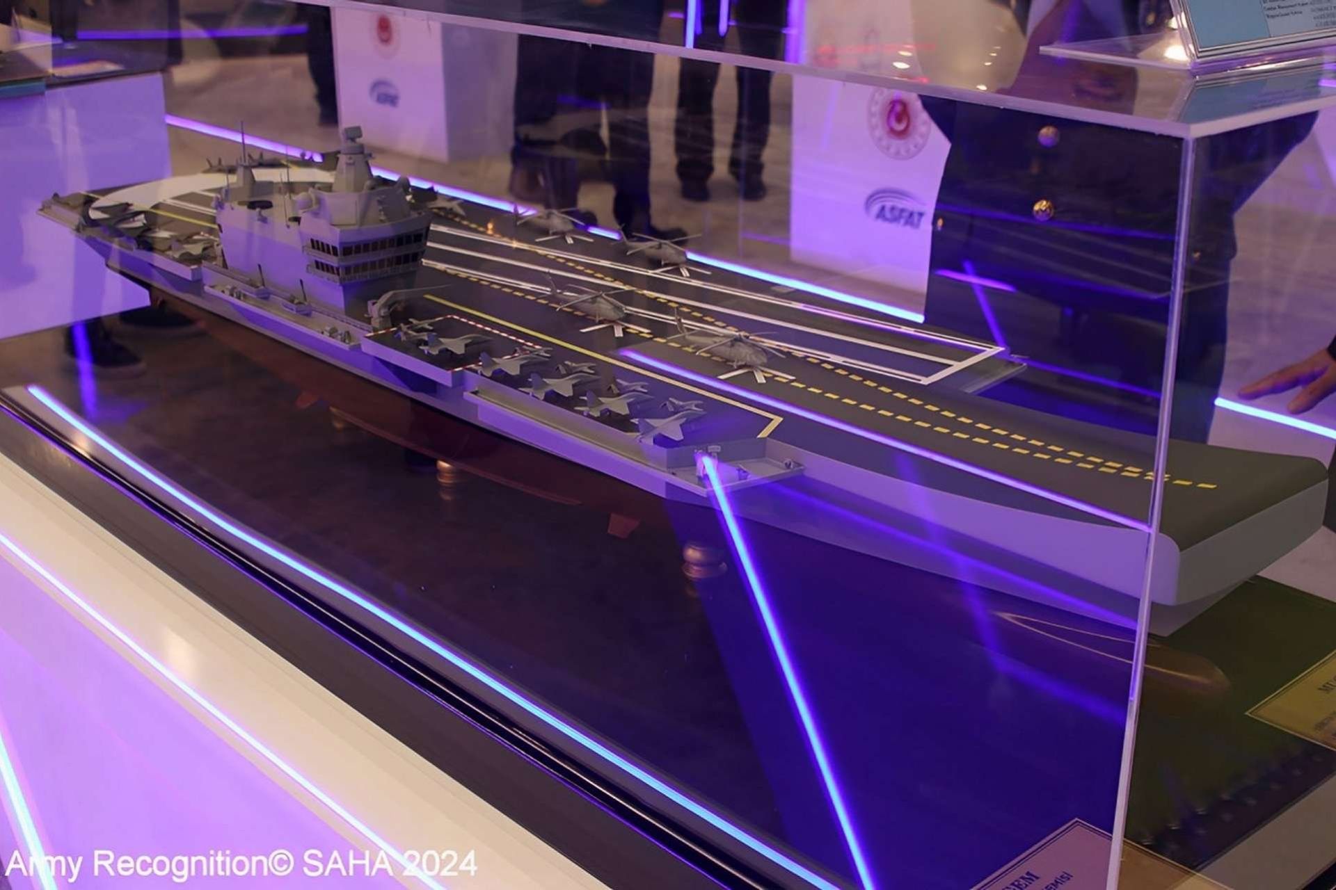 Türkiye Reveals locally made Massive MUGEM Aircraft Carrier at SAHA EXPO 2024
